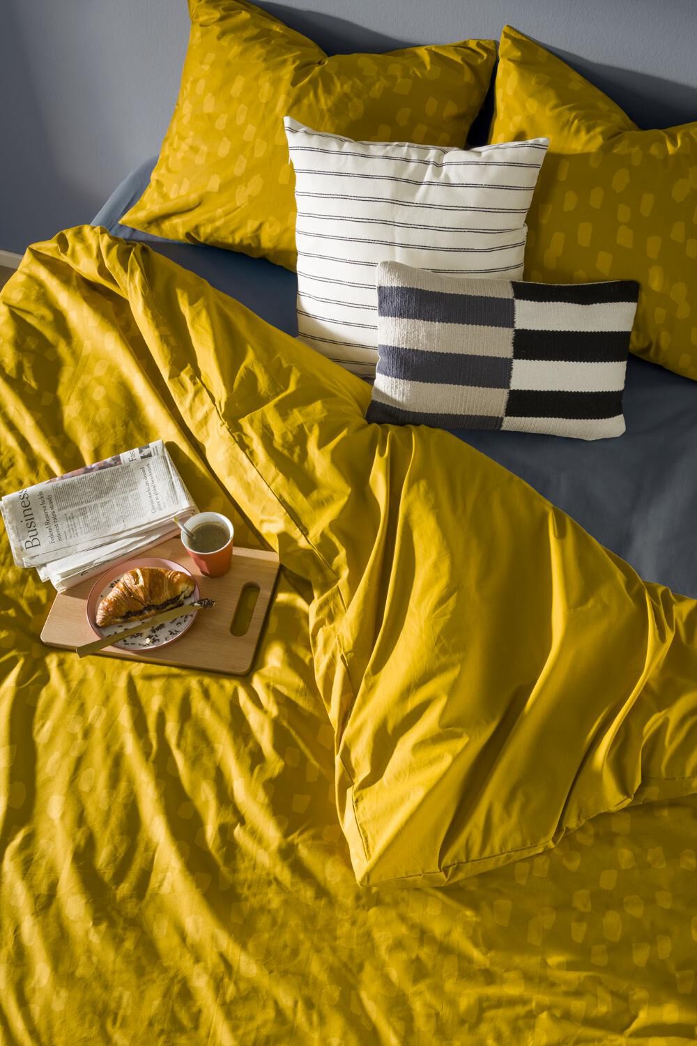 Bettwäsche, Soft Cotton, Punkte, grün gelb - HEMA