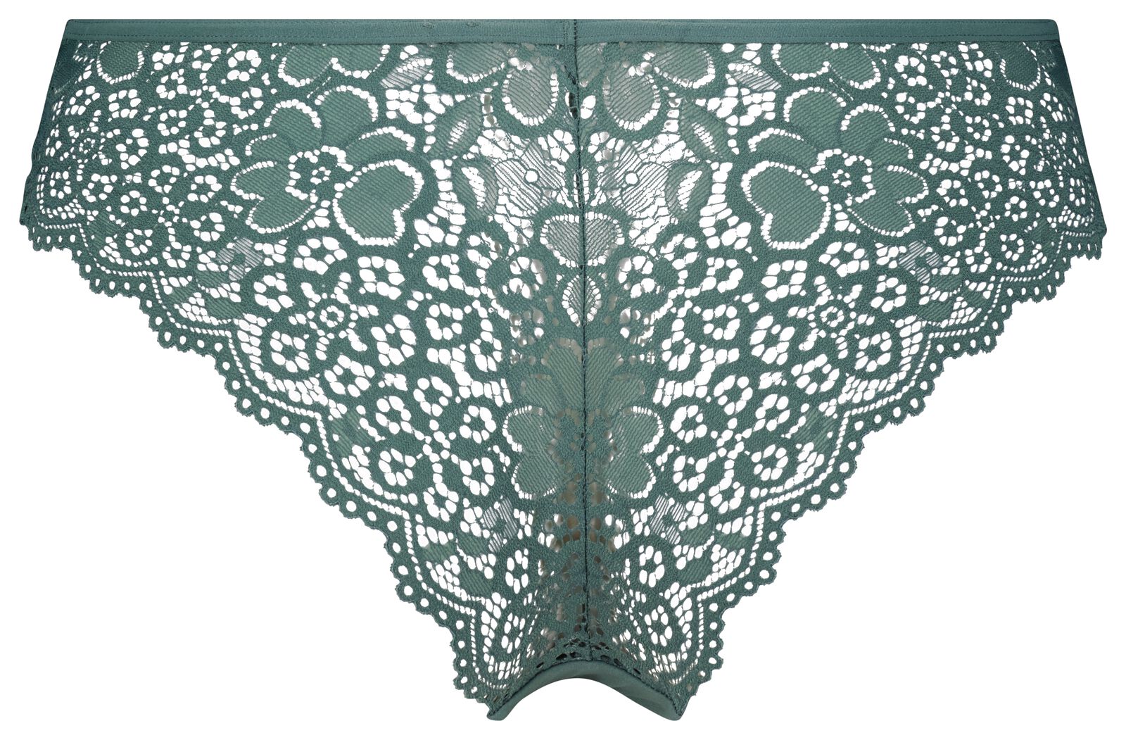 slip brésilien femme en micro avec dentelle vert - HEMA