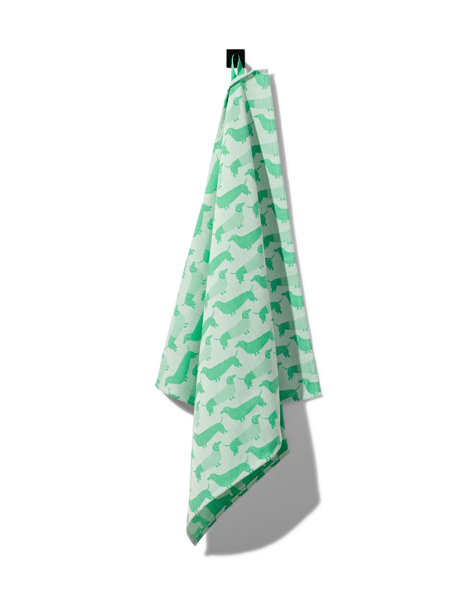 theedoek 65x65 katoen groen - HEMA