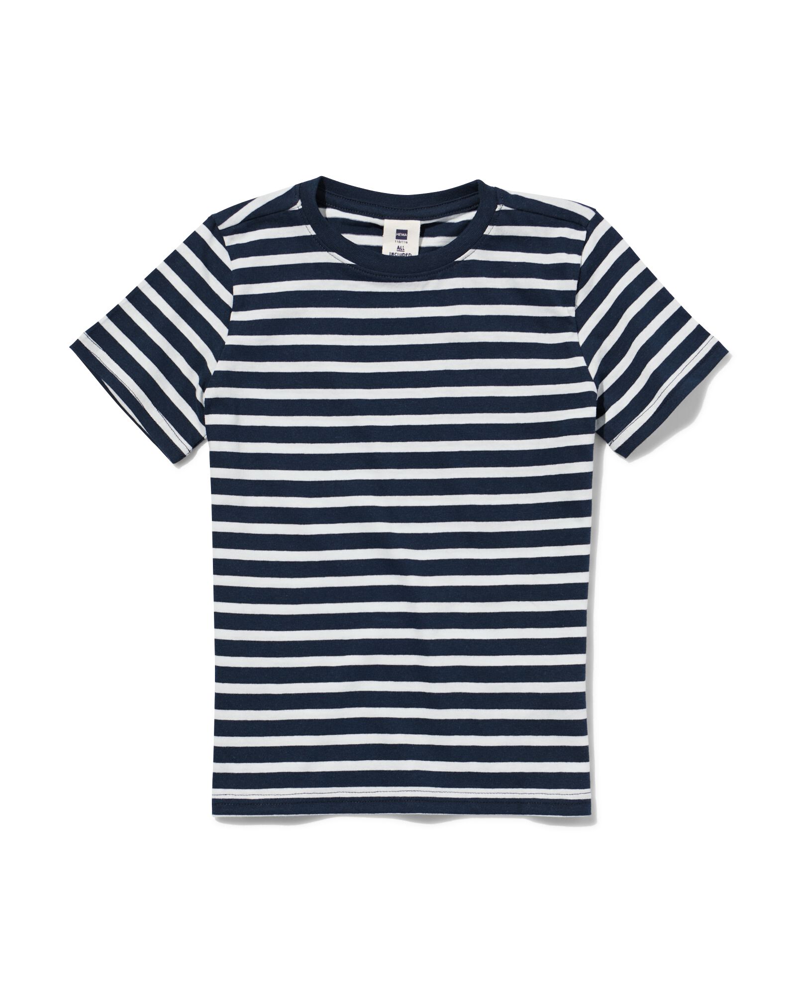 t-shirt enfant rayures bleu foncé - HEMA