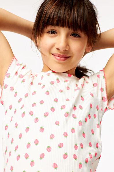 Kinder-T-Shirt, Feinripp eierschalenfarben - HEMA