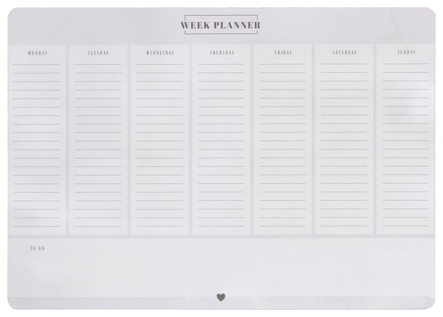 weekplanner magnetisch 21x29.5 60 vel - HEMA
