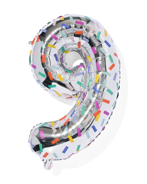 ballon alu chiffre 9 confetti XL - HEMA