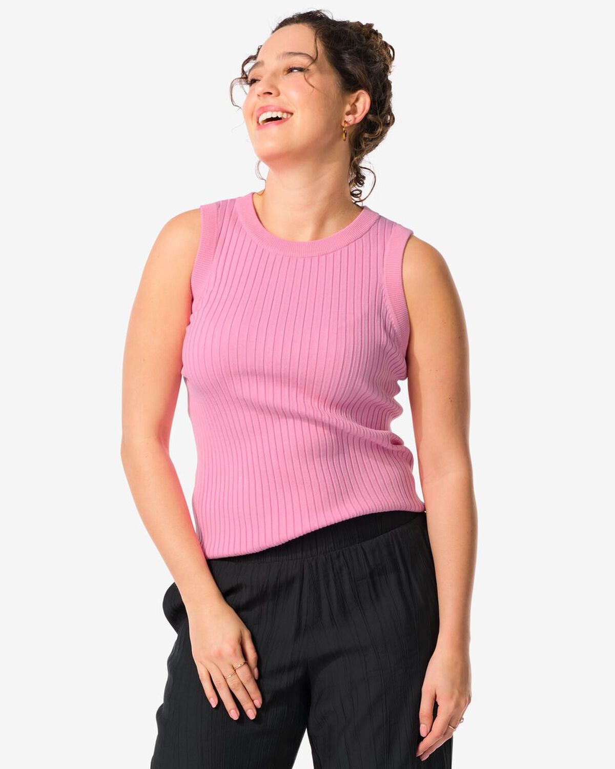 Damen-Set bestehend aus schwarzer Hose, rosa Oberteil - HEMA