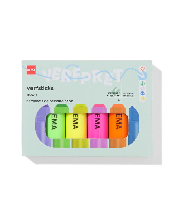 feutres à peinture fluo - lot de 6 - HEMA