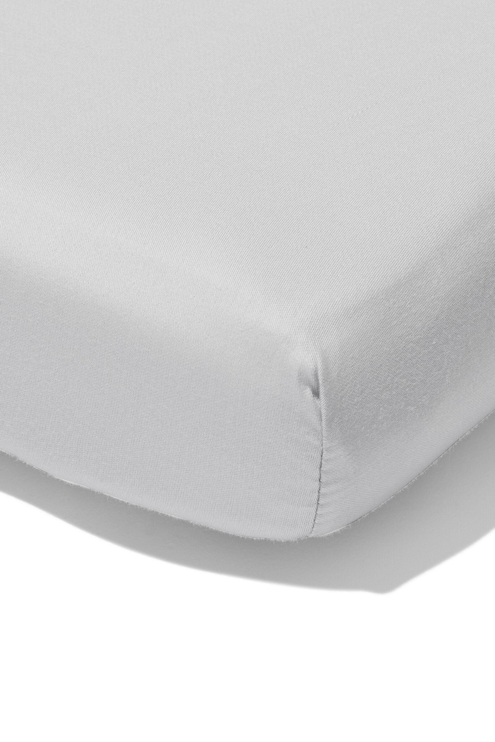 drap-housse surmatelas 90x200 hôtel satin de coton gris clair - HEMA