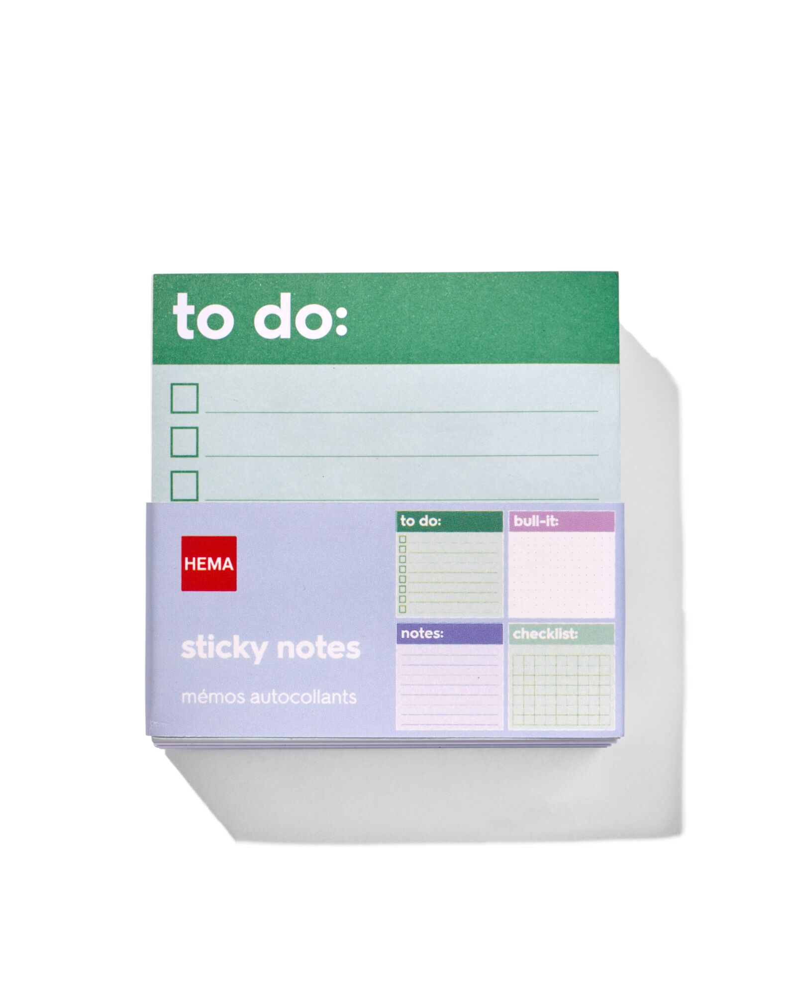 sticky notes blokjes met bedrukking 7.5x7.5 - 400 vel - HEMA